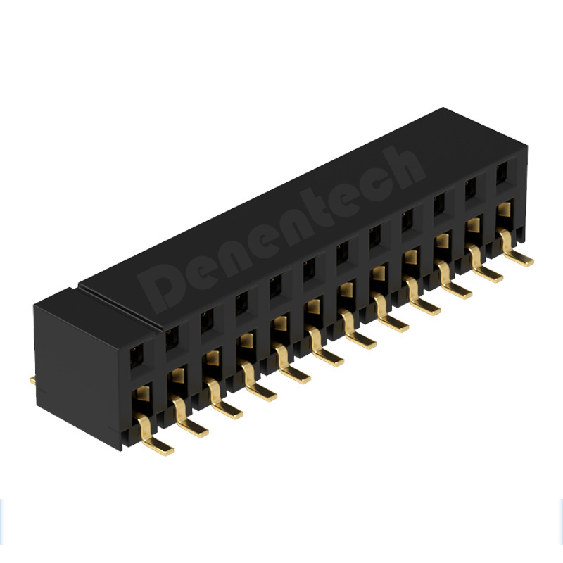 Denentech 工厂直供 2.00MM排母H4.9U双排双面侧插180度SMT 侧插贴板 - 东莞市德能智恩电子科技有限公司